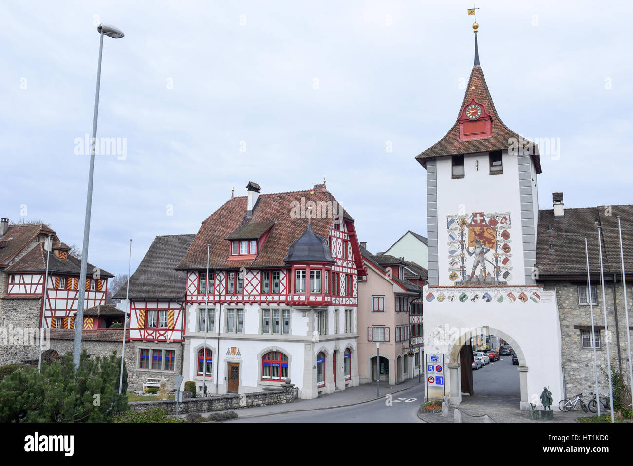 Sempach, Schweiz - 4. März 2017: mittelalterliche Häuser des Dorfes ...