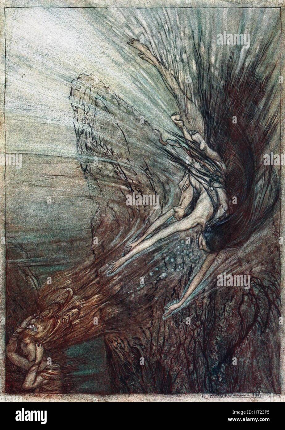 Die frolic der Rheintöchter. Illustration für Das Rheingold und Die ...