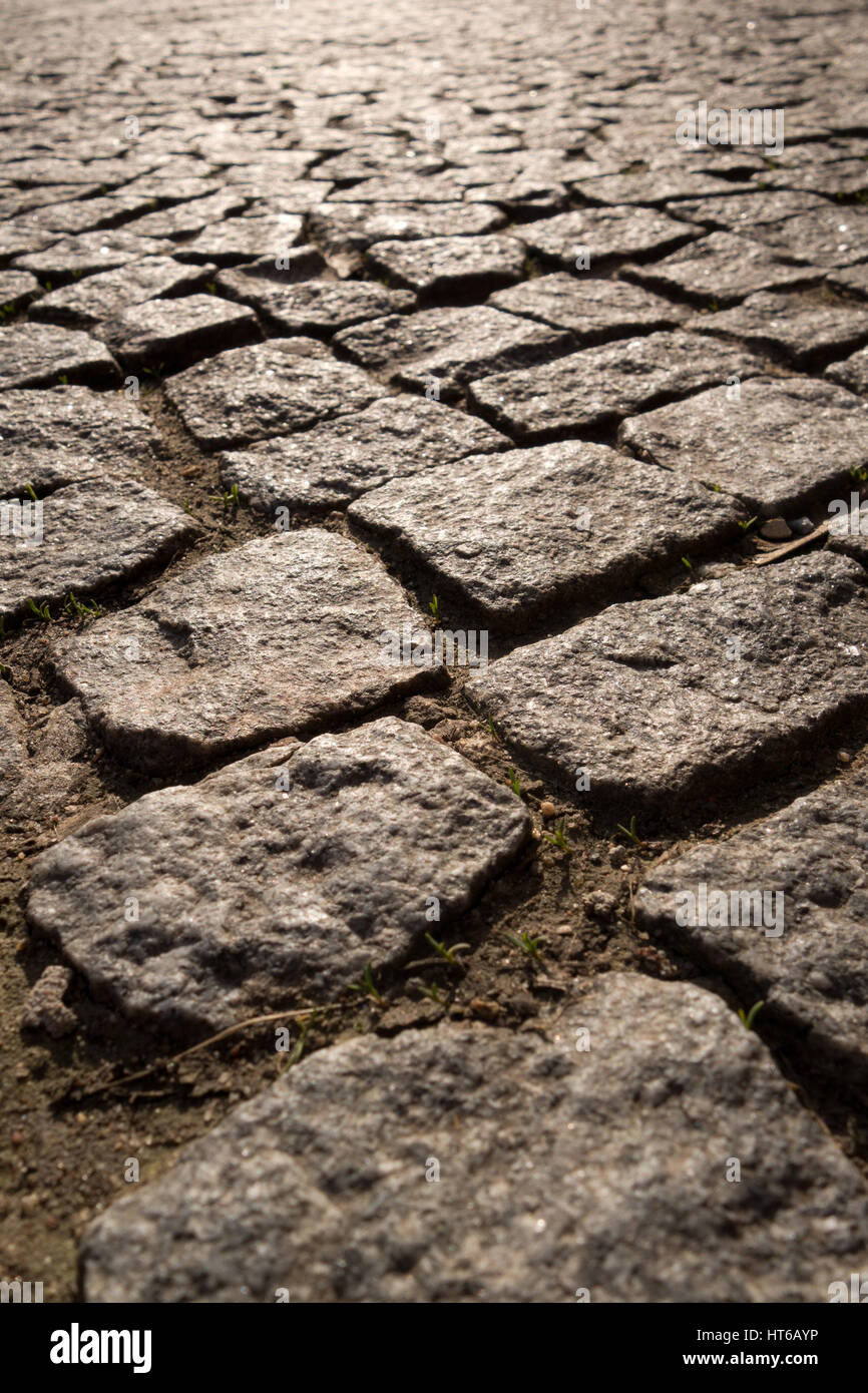 Straße gepflastert mit Pflastersteine Stockfotografie - Alamy