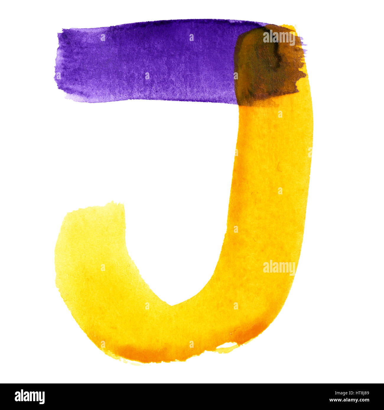 Buchstabe J - bunte Aquarell alphabet Stockfotografie - Alamy