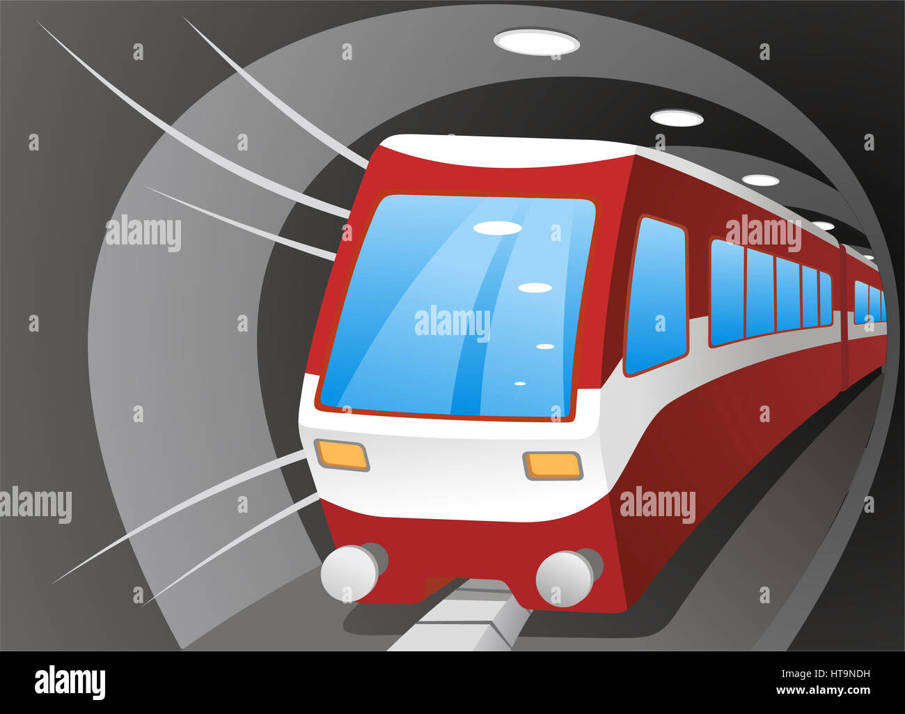 Comic-Illustration eines u-Bahn-Zuges Stockfotografie - Alamy