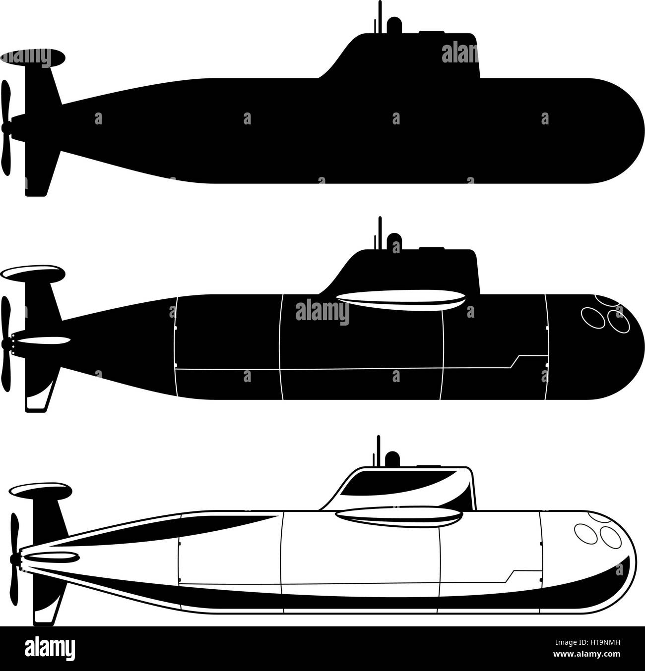 U-Boot-Krieg Icons Vektor-Illustration Stockfotografie - Alamy