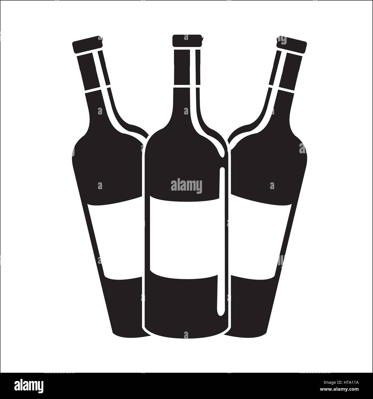 Flaschen Wein Symbol Lager Stock-Vektorgrafik - Alamy