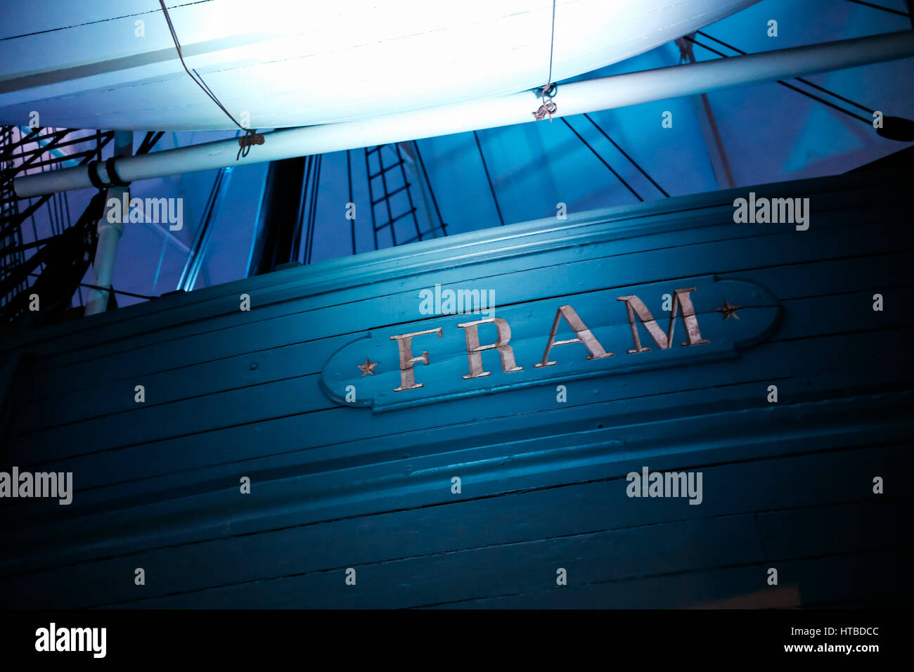 Die polaren Schiff Fram im Museum. Das Schiff wurde von der ...