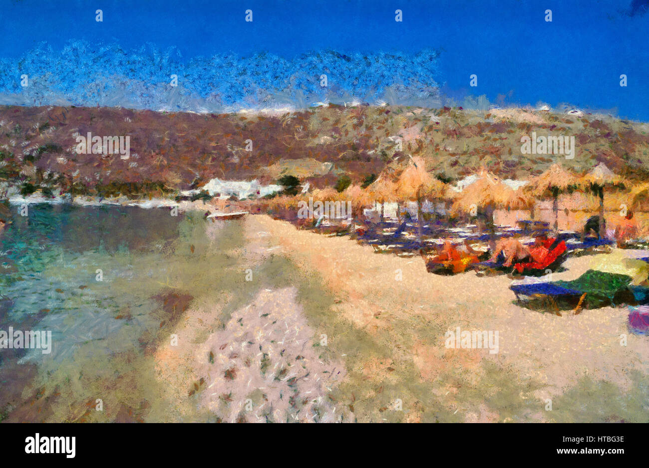 Psarou beach mykonos cyclades greece -Fotos und -Bildmaterial in hoher ...