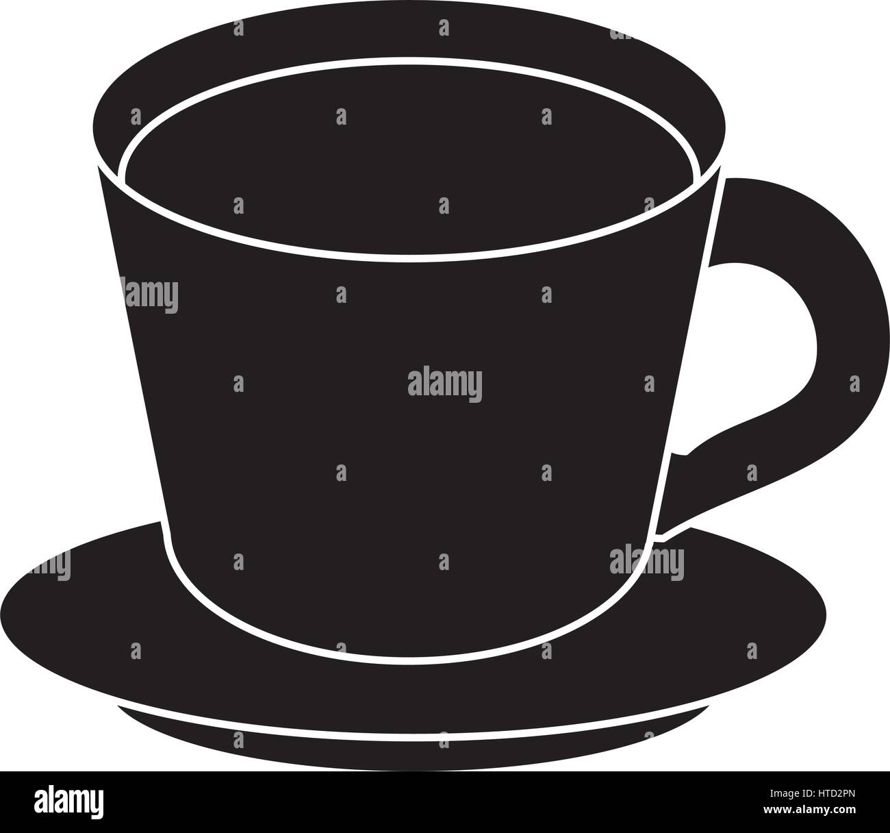 Kaffee Tasse Teller Piktogramm Stock-Vektorgrafik - Alamy