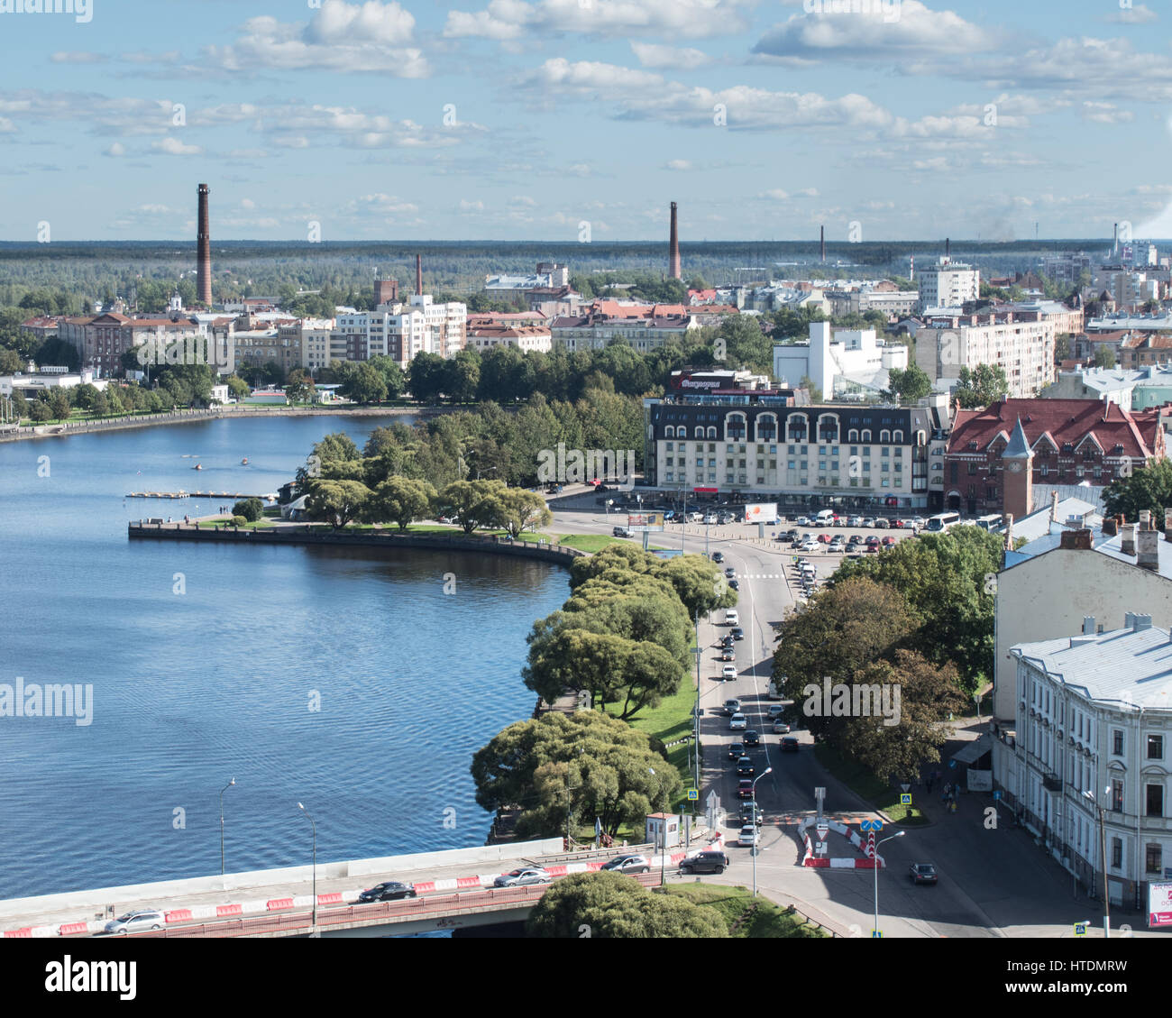 Wyborg, Russland 3. September 2016: Panorama von Wyborg und Promenade ...