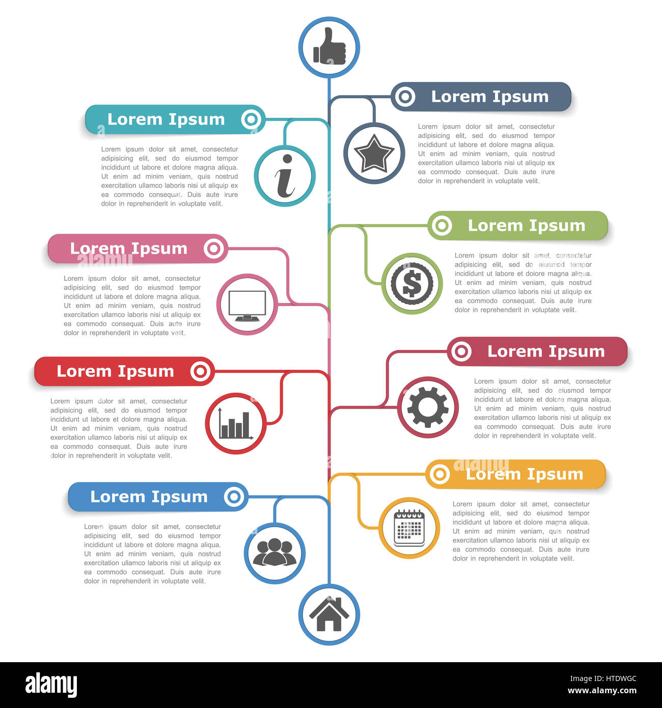 Baum-Diagramm Infografiken Vorlage mit Platz für Ihre Titel, text ...