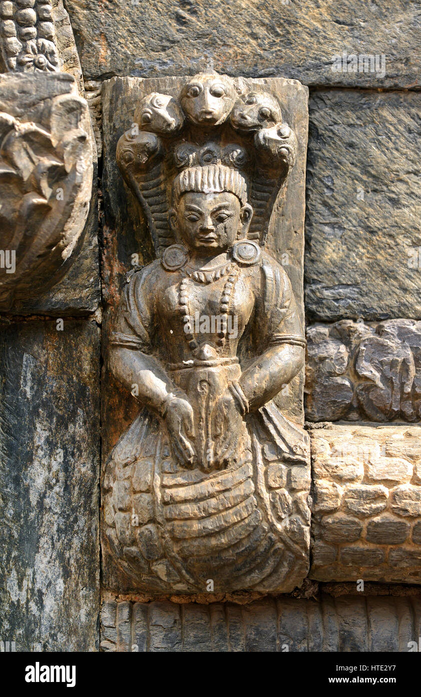 Stein Relief, Skulptur von Shiva der Zerstörer in Pashupatinath, Nepal ...