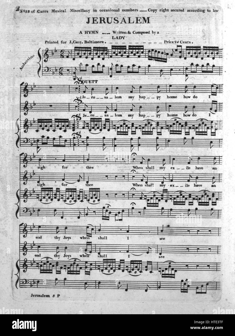 Noten-Cover-Bild des Lieds "Jerusalem A Hymne [zwei Arrangements ...