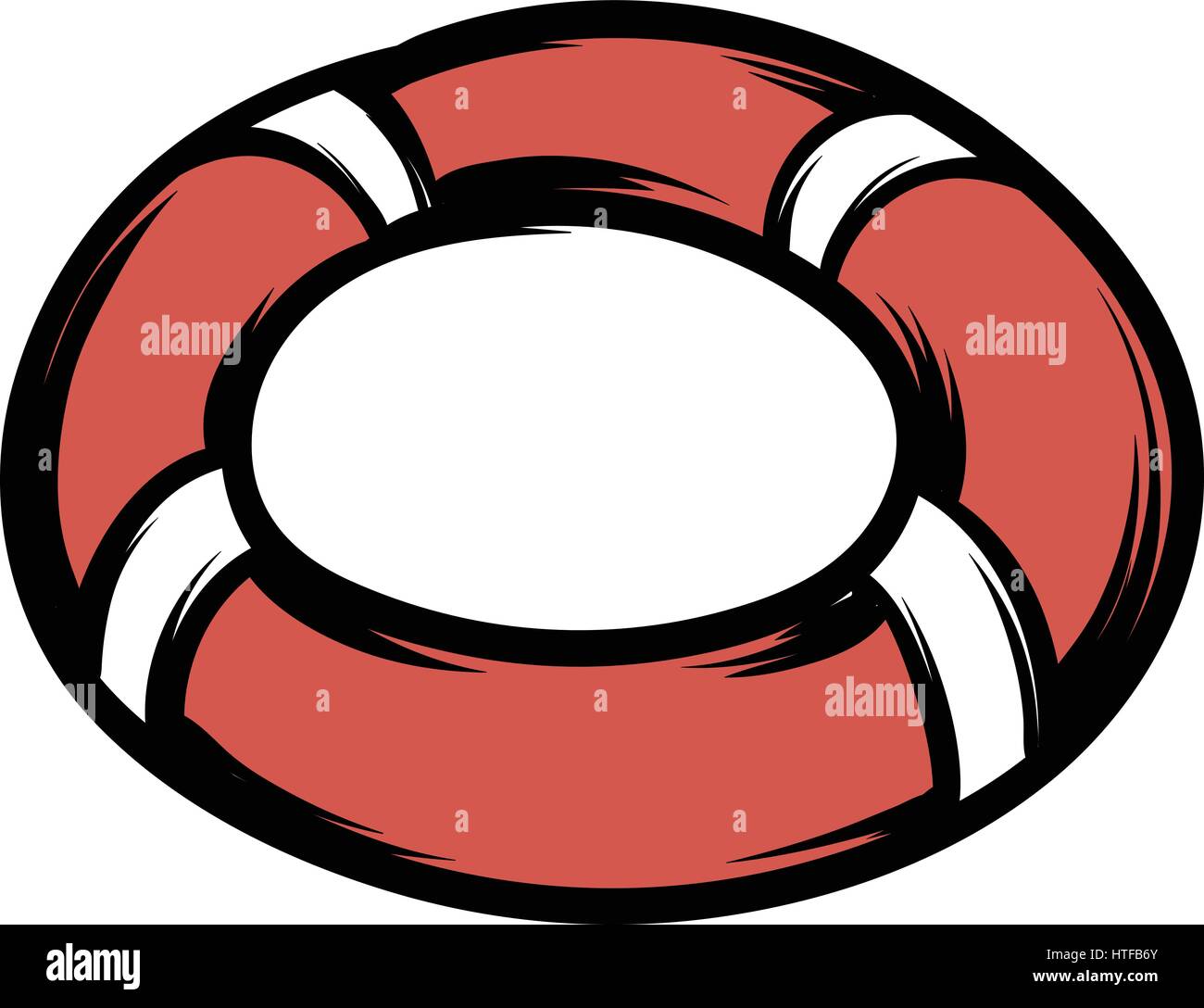 Roten Rettungsring Symbol im Cartoon-Stil isoliert-Vektor-illustration ...