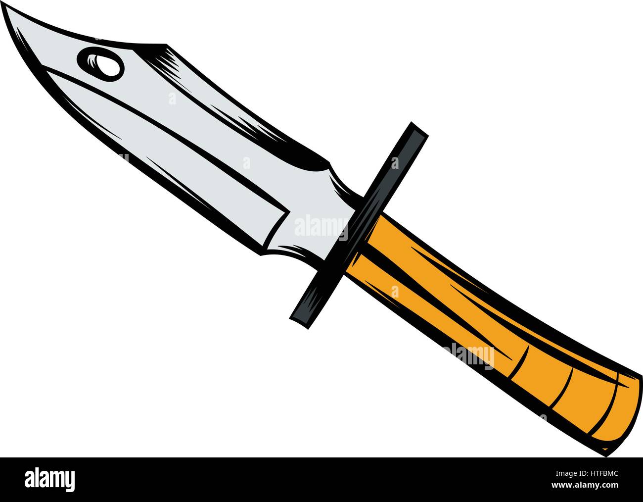 Jagd-Messer-Symbol im Cartoon-Stil isoliert-Vektor-illustration Stock ...