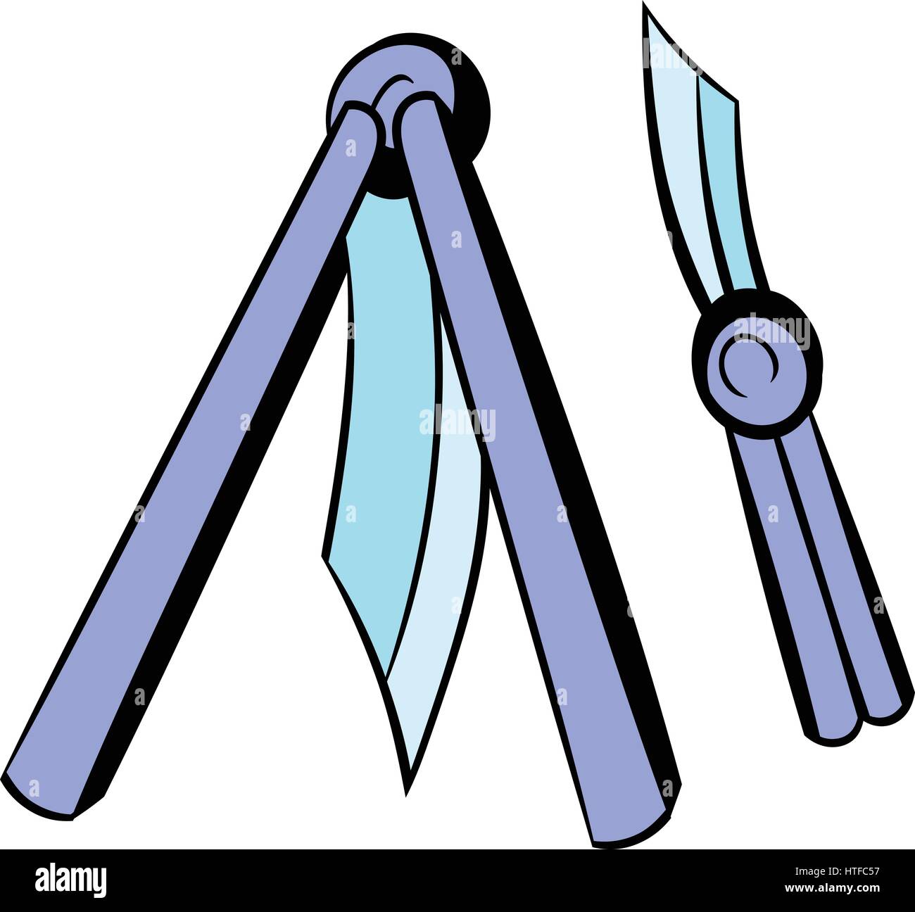 Butterfly-Messer-Symbol, Symbol cartoon Stock-Vektorgrafik - Alamy