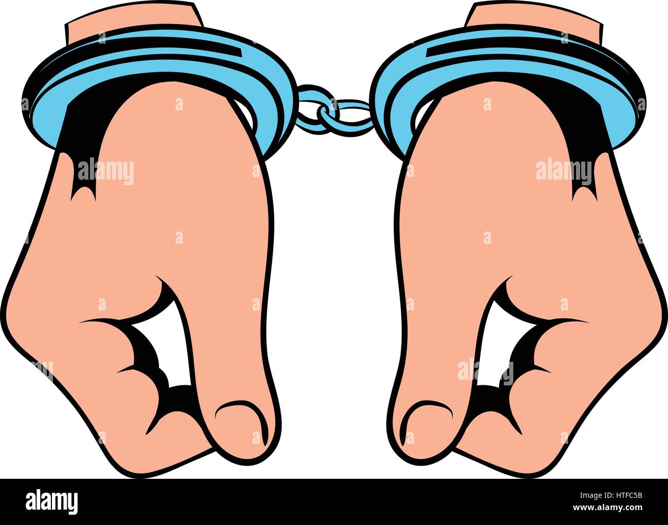 Hände in Handschellen Symbol, Symbol-cartoon Stock-Vektorgrafik - Alamy