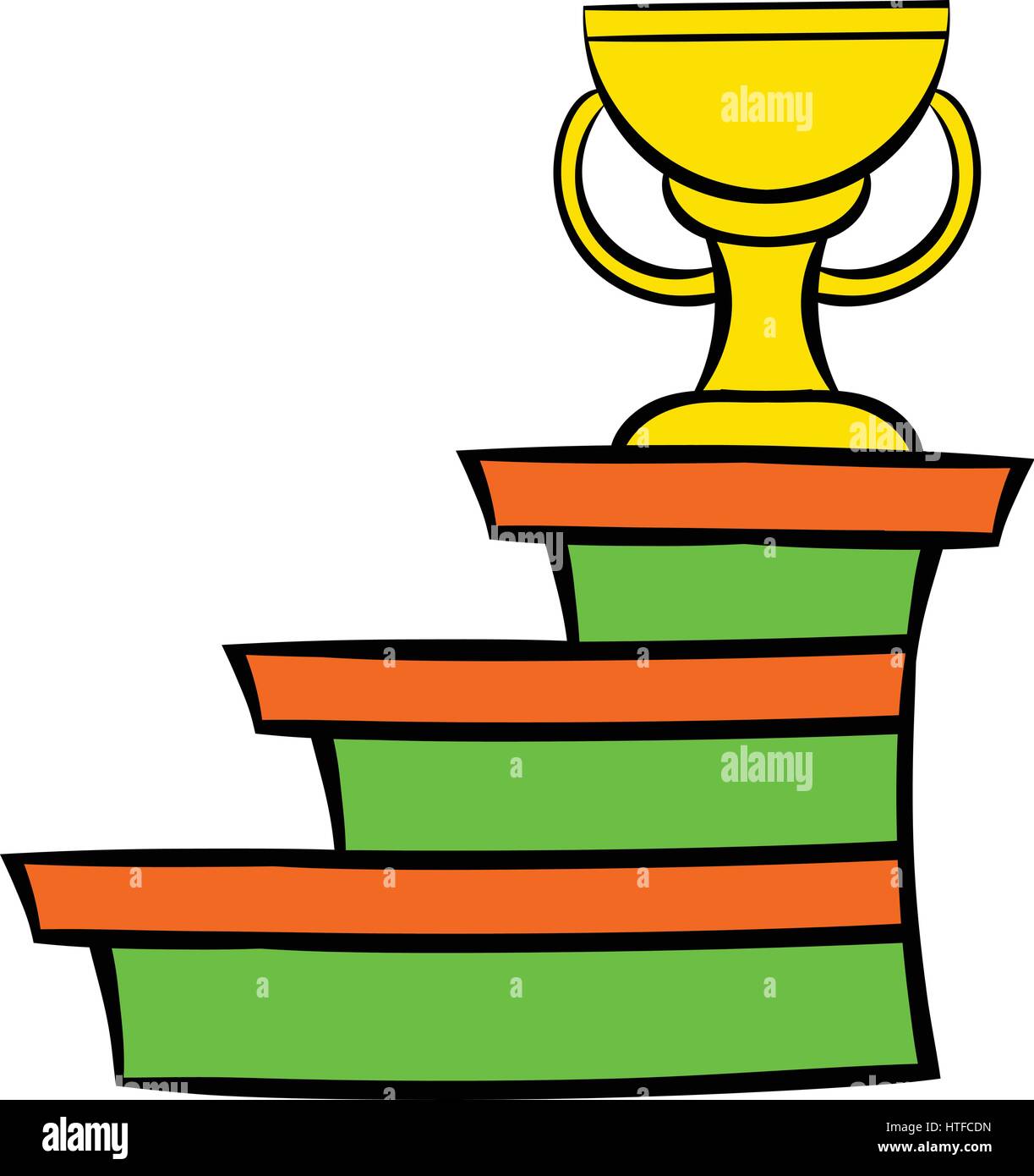 Pedestal "und" Sieger-Pokal-Symbol, Symbol-cartoon Stock-Vektorgrafik ...