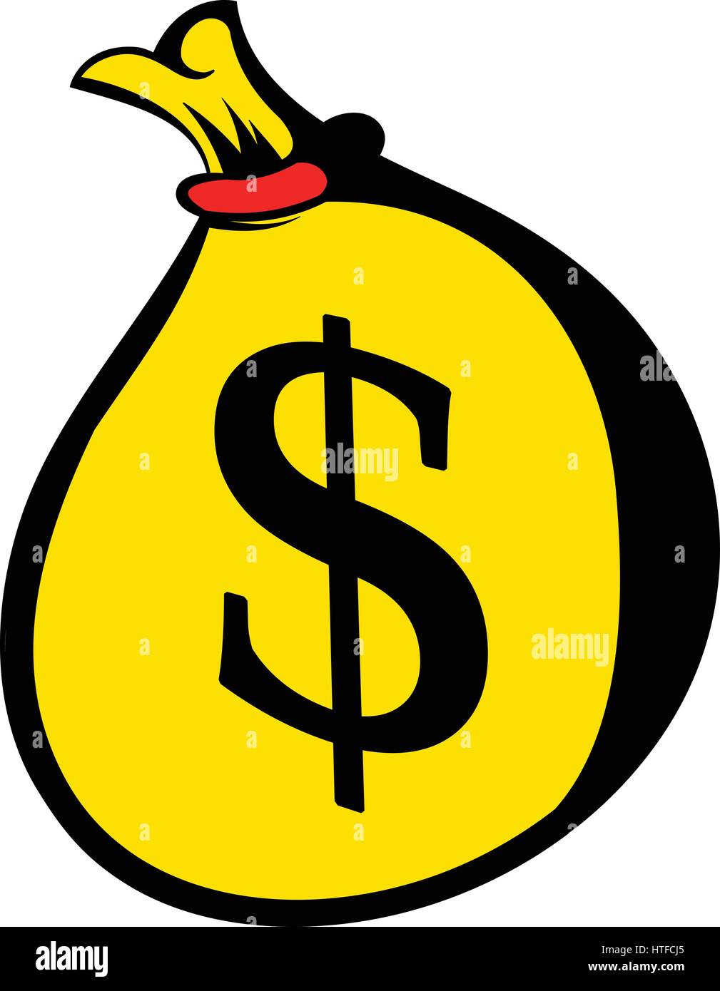 Geldsack mit Dollar-Zeichen-Symbol, Symbol-cartoon Stock-Vektorgrafik ...