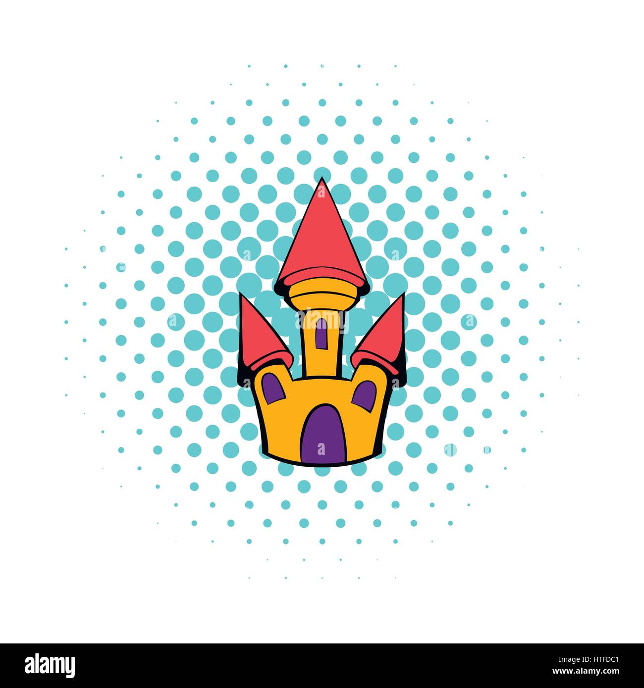 Schloss-Symbol im Comic-Stil Stock-Vektorgrafik - Alamy