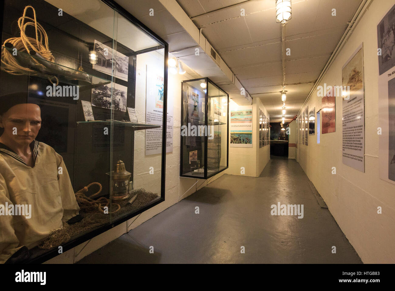Museum Exponate auf Akku Garland, Museum mit der Tybee Island ...