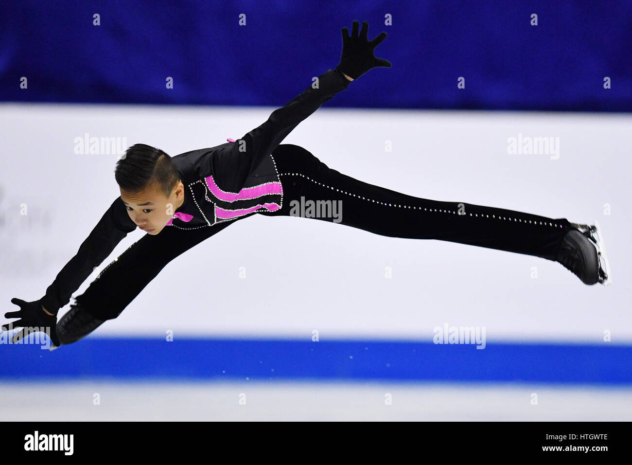 Taipei, Taiwan. 15. März 2017. James Min (AUS) Eiskunstlauf: ISU World ...