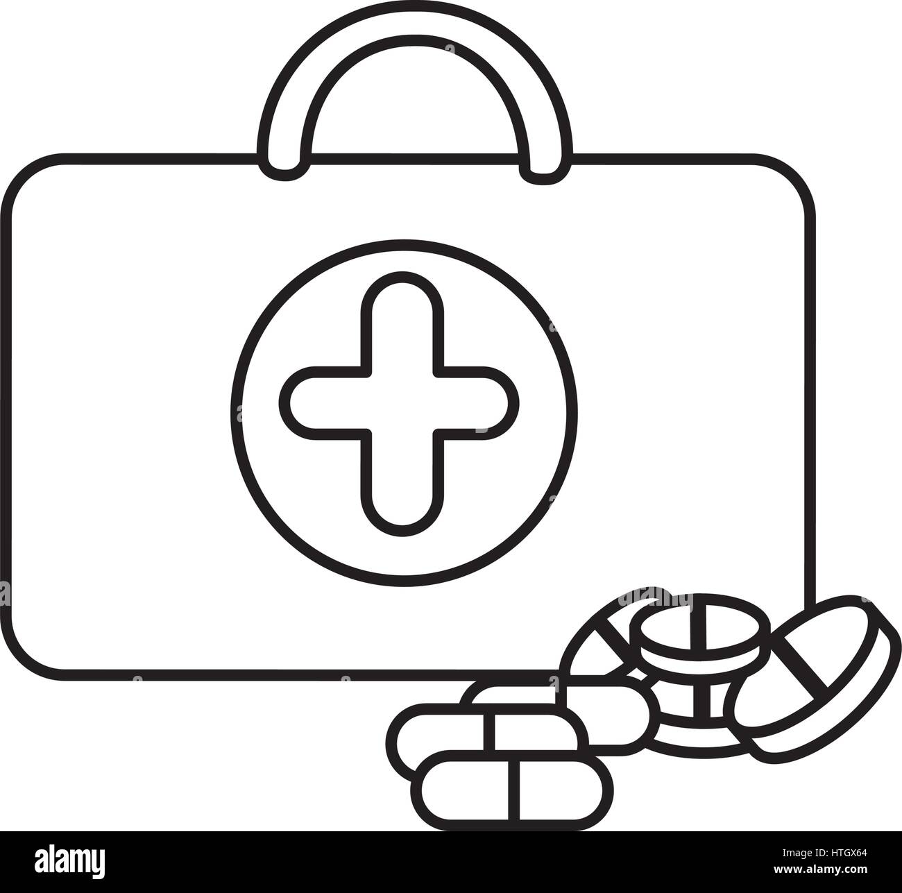 Silhouette Koffer Gesundheit mit Behandlung-Symbol Stock-Vektorgrafik ...