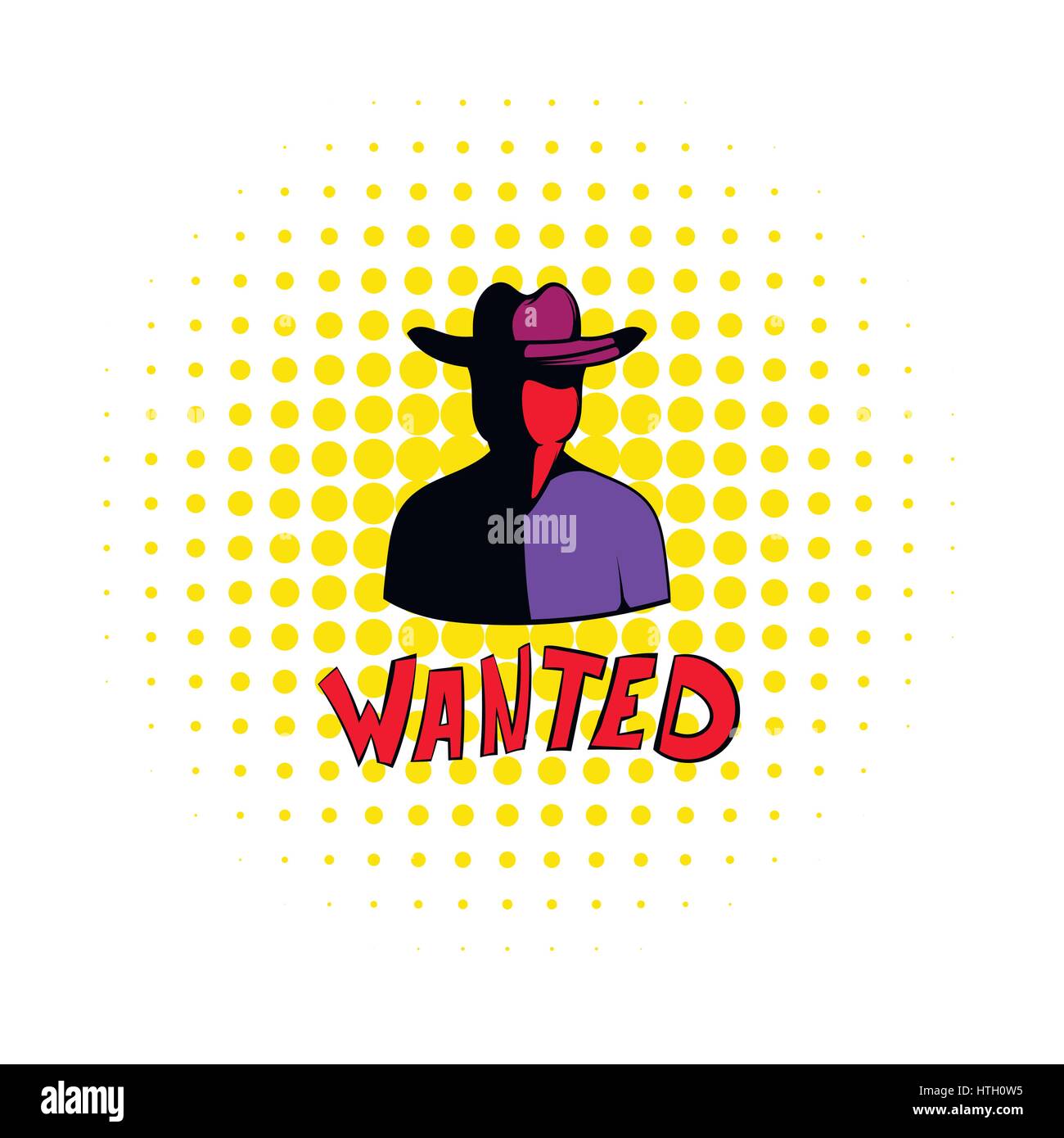 Vintage Steckbrief Symbol, Comic Stock-Vektorgrafik - Alamy