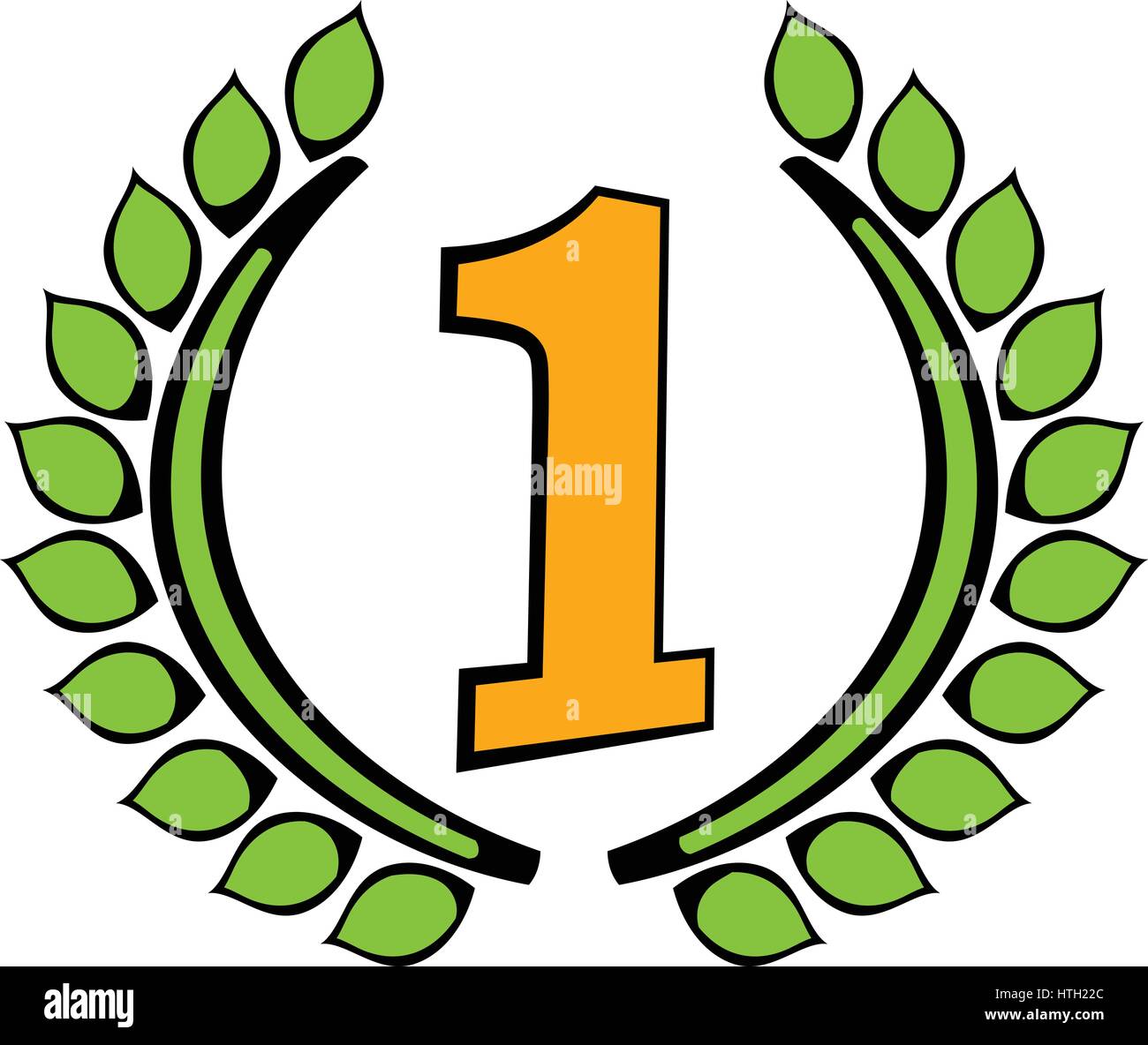 Lorbeer-Kranz-Symbol, Symbol cartoon Stock-Vektorgrafik - Alamy