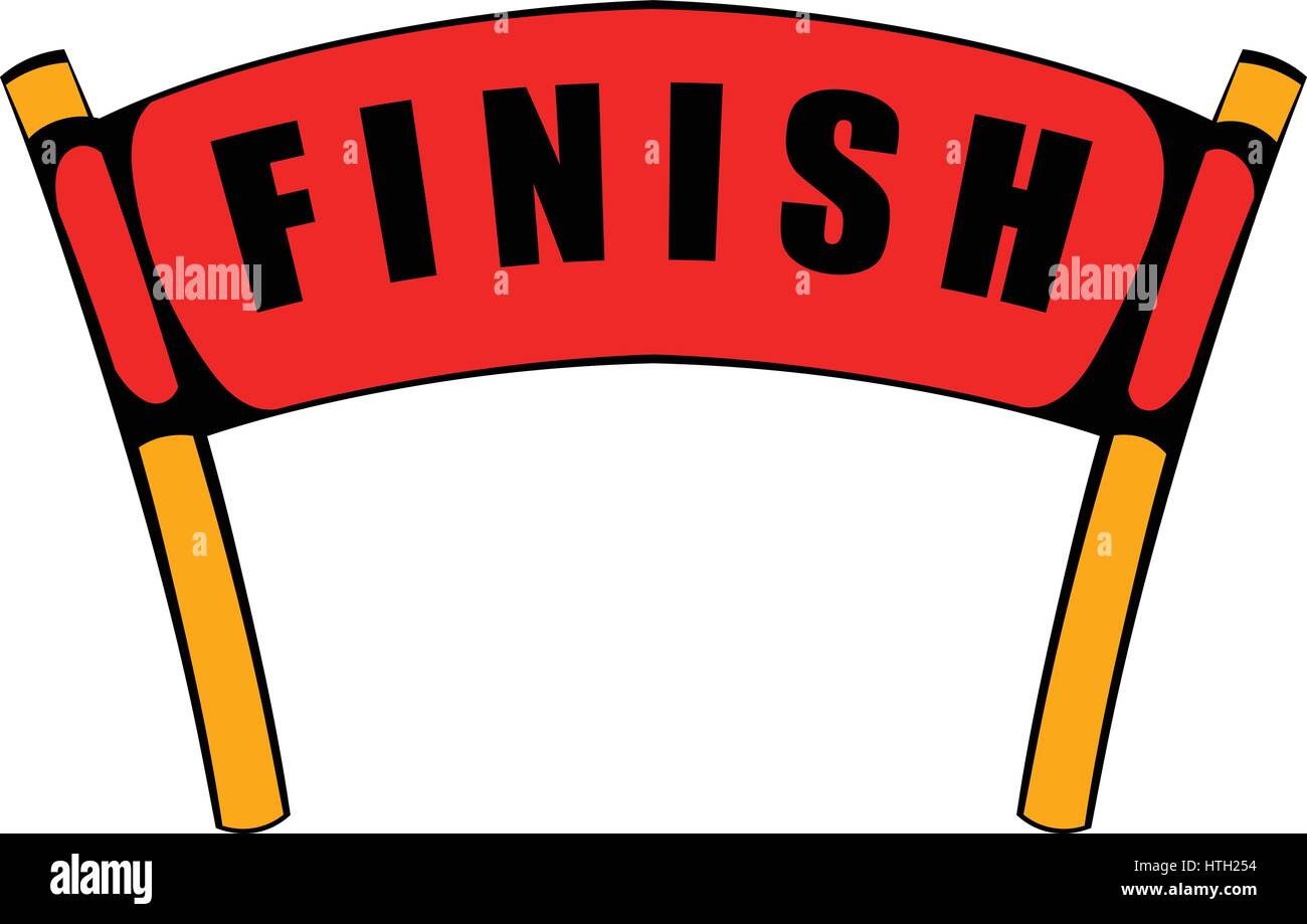 Red Ribbon in finishing Line-Symbol, Symbol cartoon Stock-Vektorgrafik ...