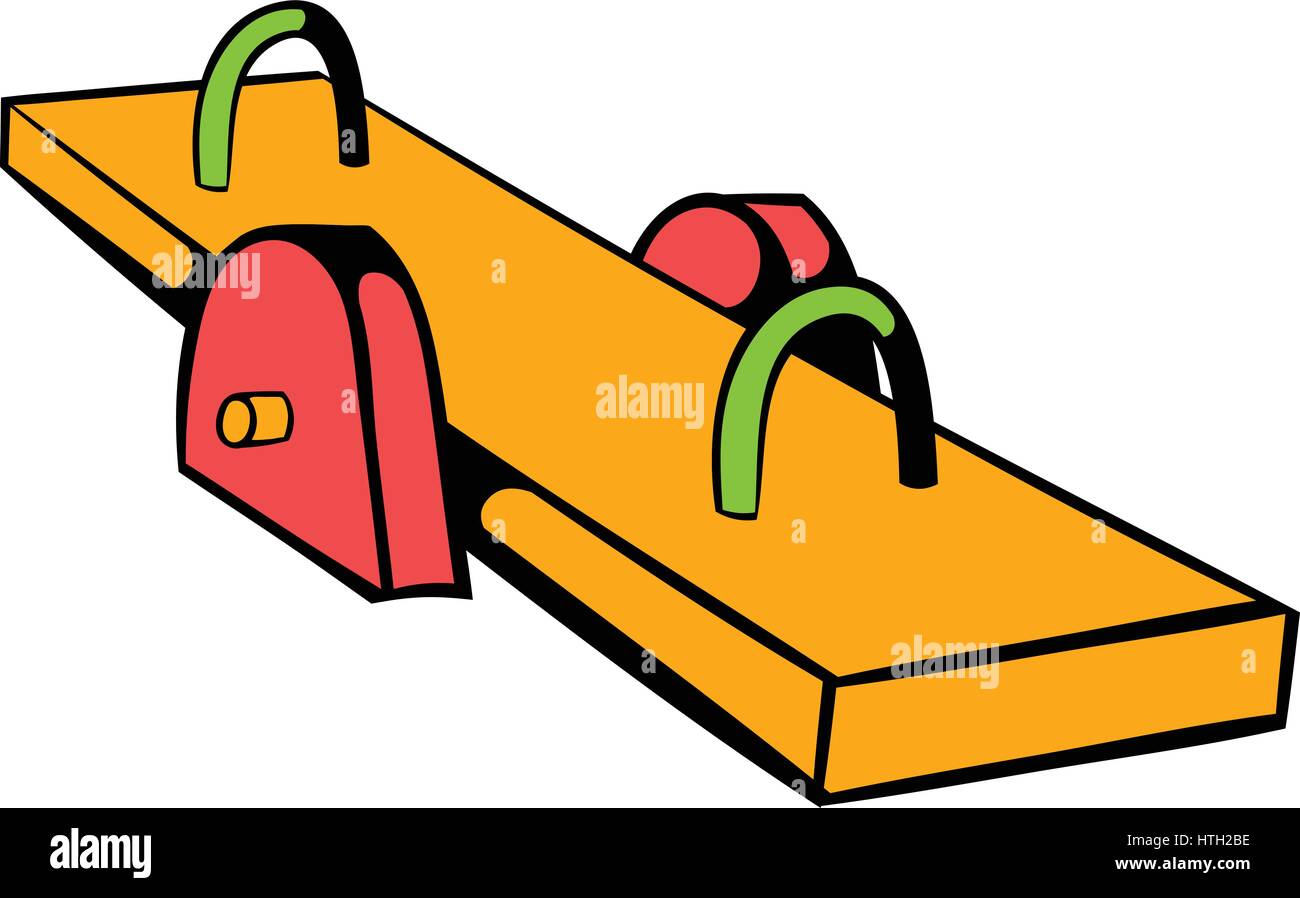 Gelbe Wippe Symbol, Symbol-cartoon Stock-Vektorgrafik - Alamy