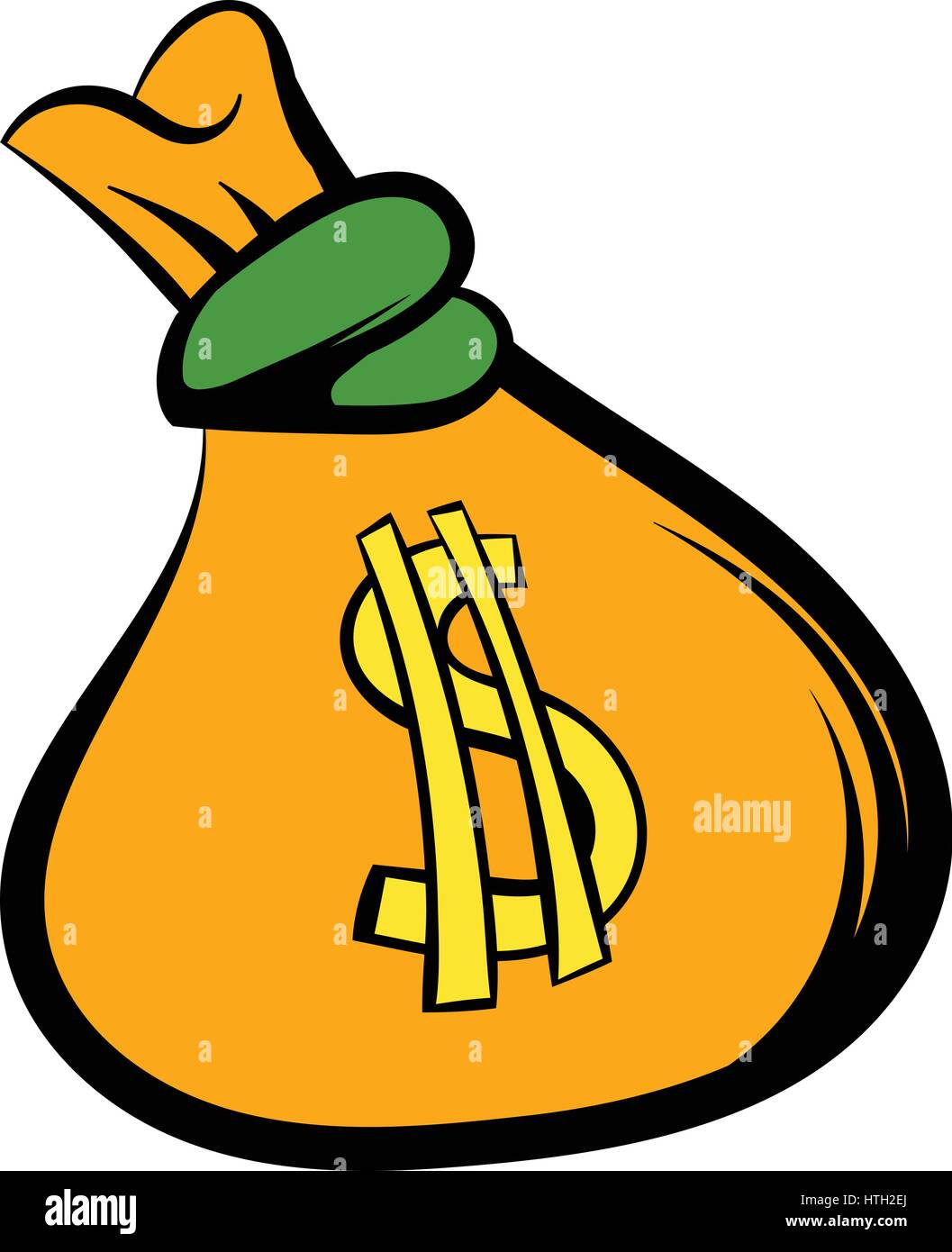 Geldsack mit US-Dollar Zeichen Symbol, Symbol-cartoon Stock ...