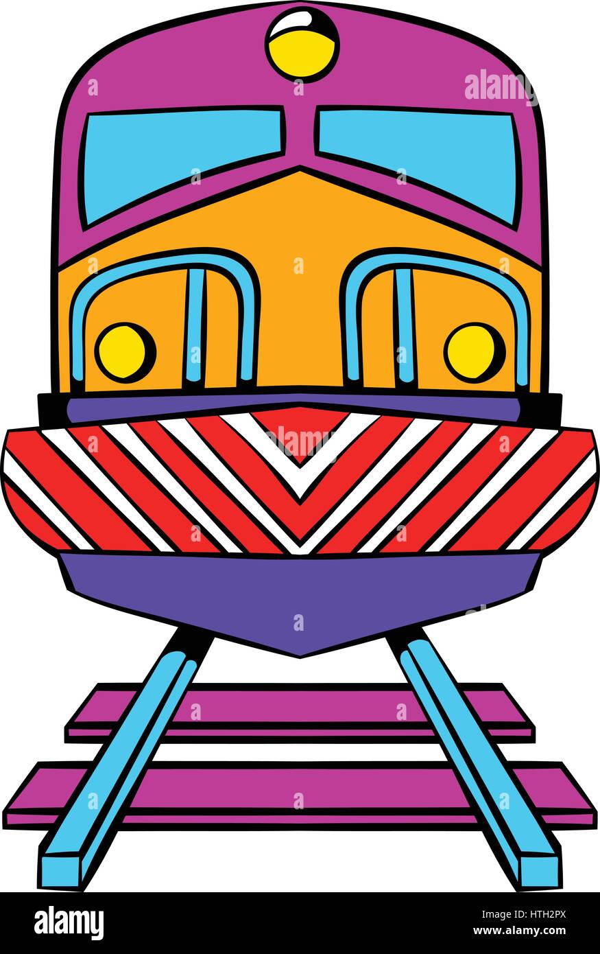 Comic illustration cartoon railway locomotive -Fotos und -Bildmaterial ...