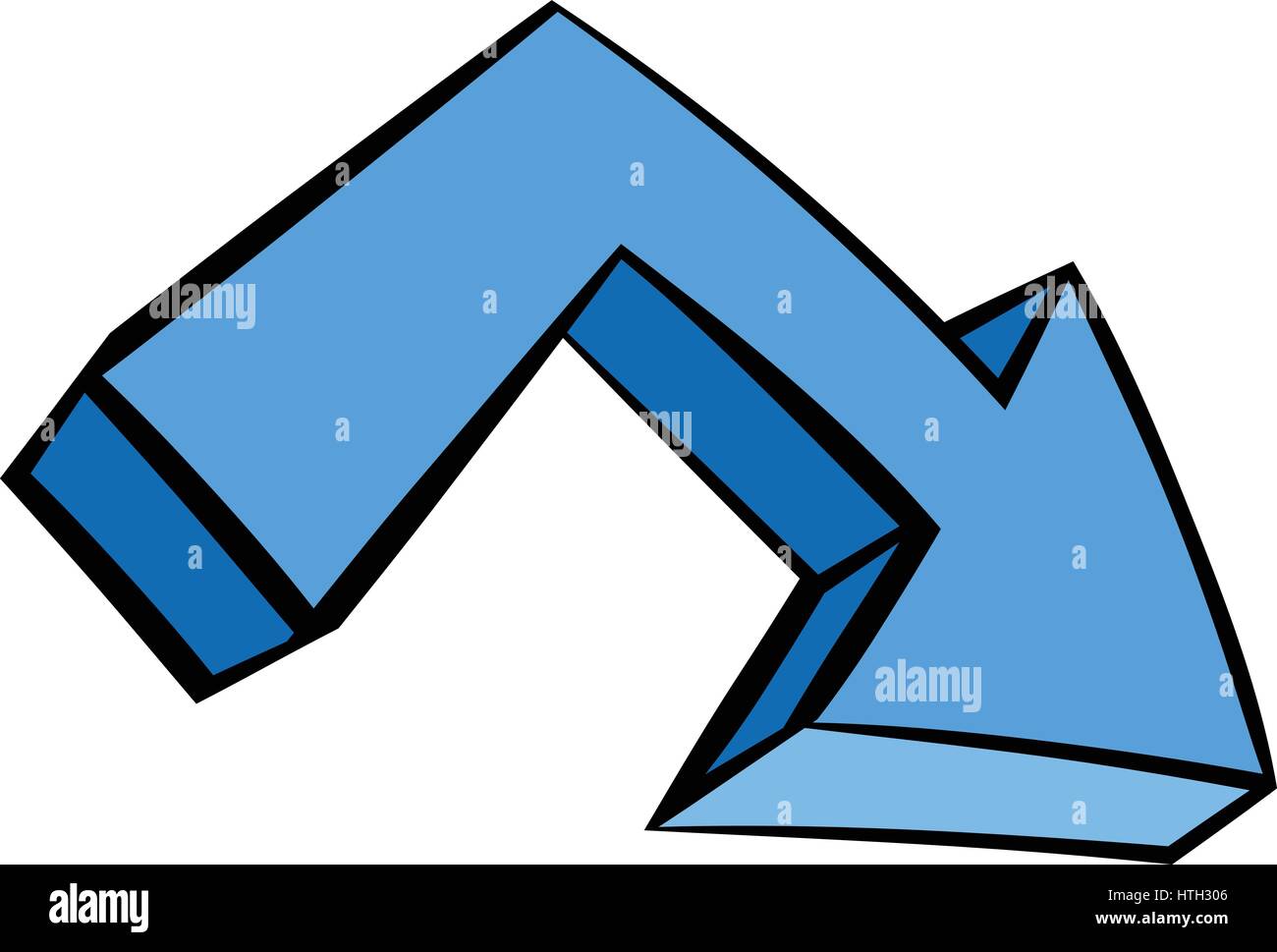 Blauer Pfeil-Symbol, Symbol-cartoon Stock-Vektorgrafik - Alamy