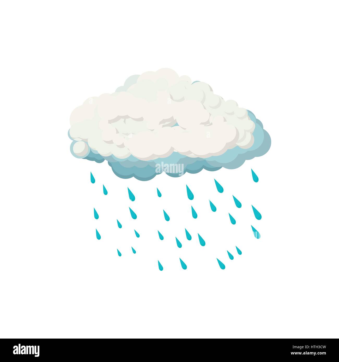 Wolke mit Regen Tropfen-Symbol, Cartoon-Stil Stock-Vektorgrafik - Alamy