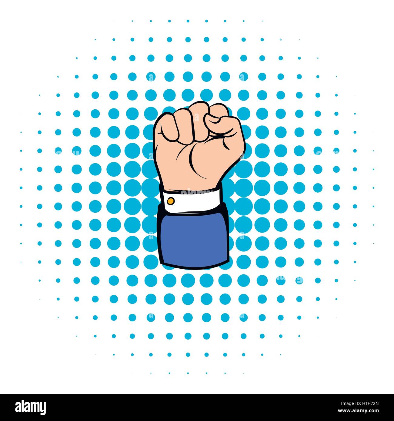 Erhobener Faust, Geste Handsymbol, Comic Stock-Vektorgrafik - Alamy