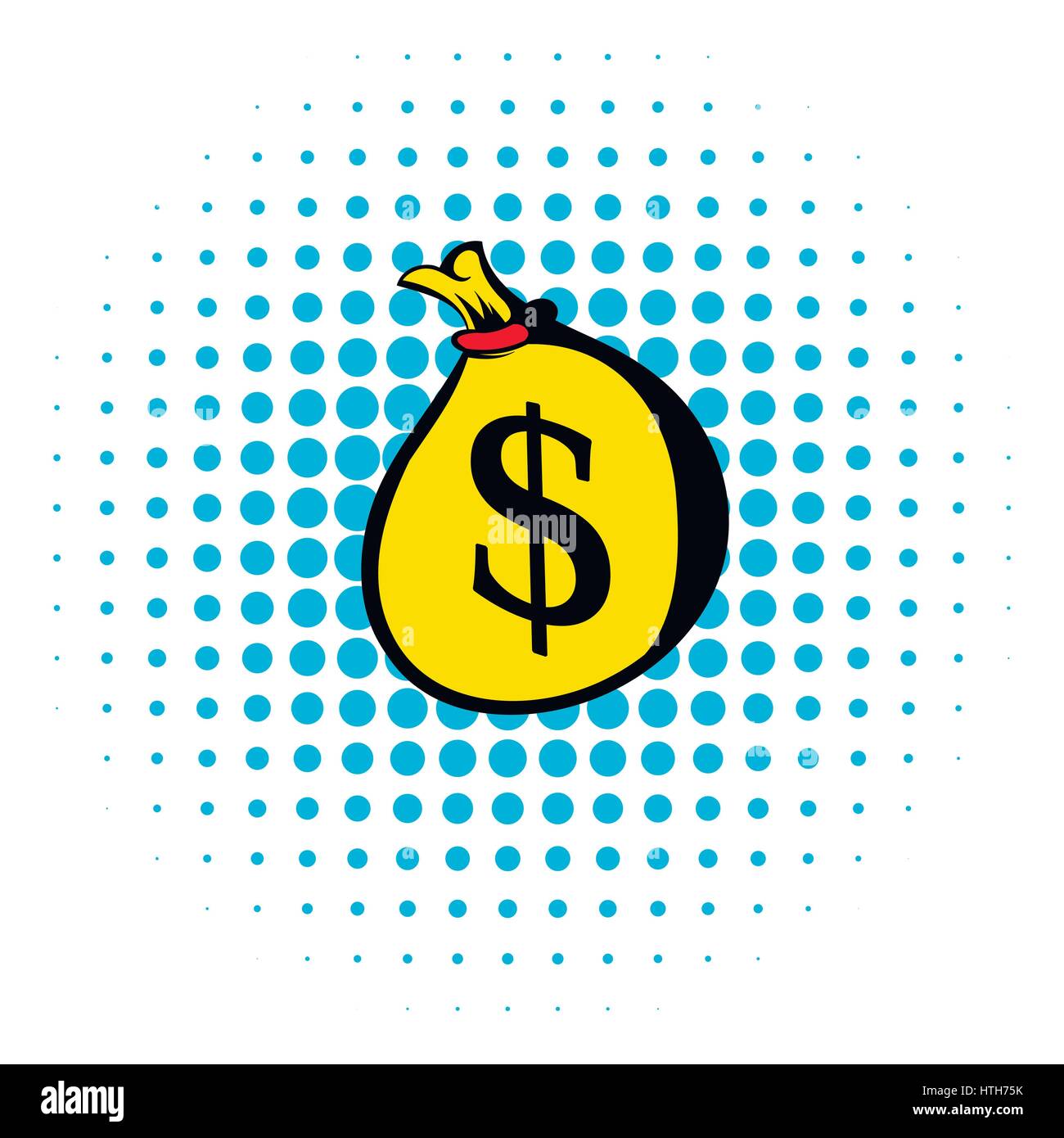 Geldsack mit Dollarzeichen Symbol, Comic Stock-Vektorgrafik - Alamy
