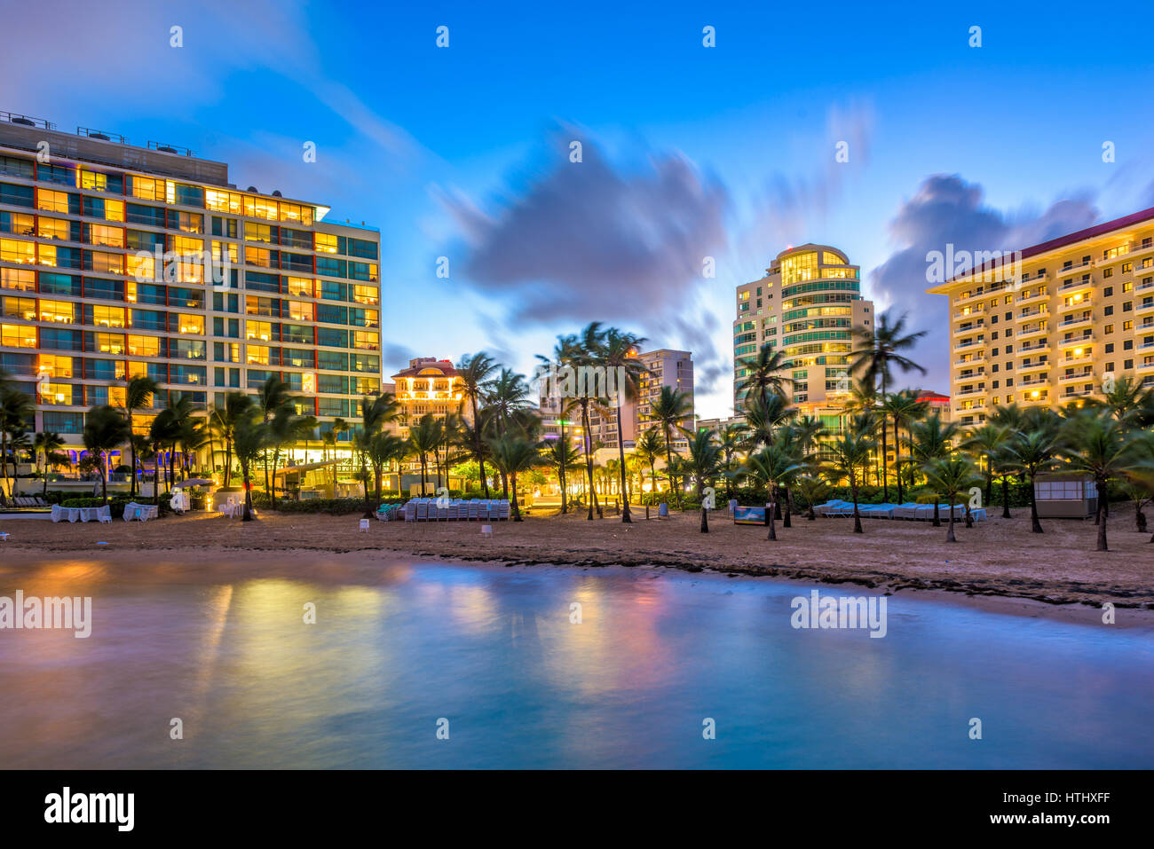 San Juan, Puerto Rico Resort Skyline auf Condado Beach Stockfotografie ...