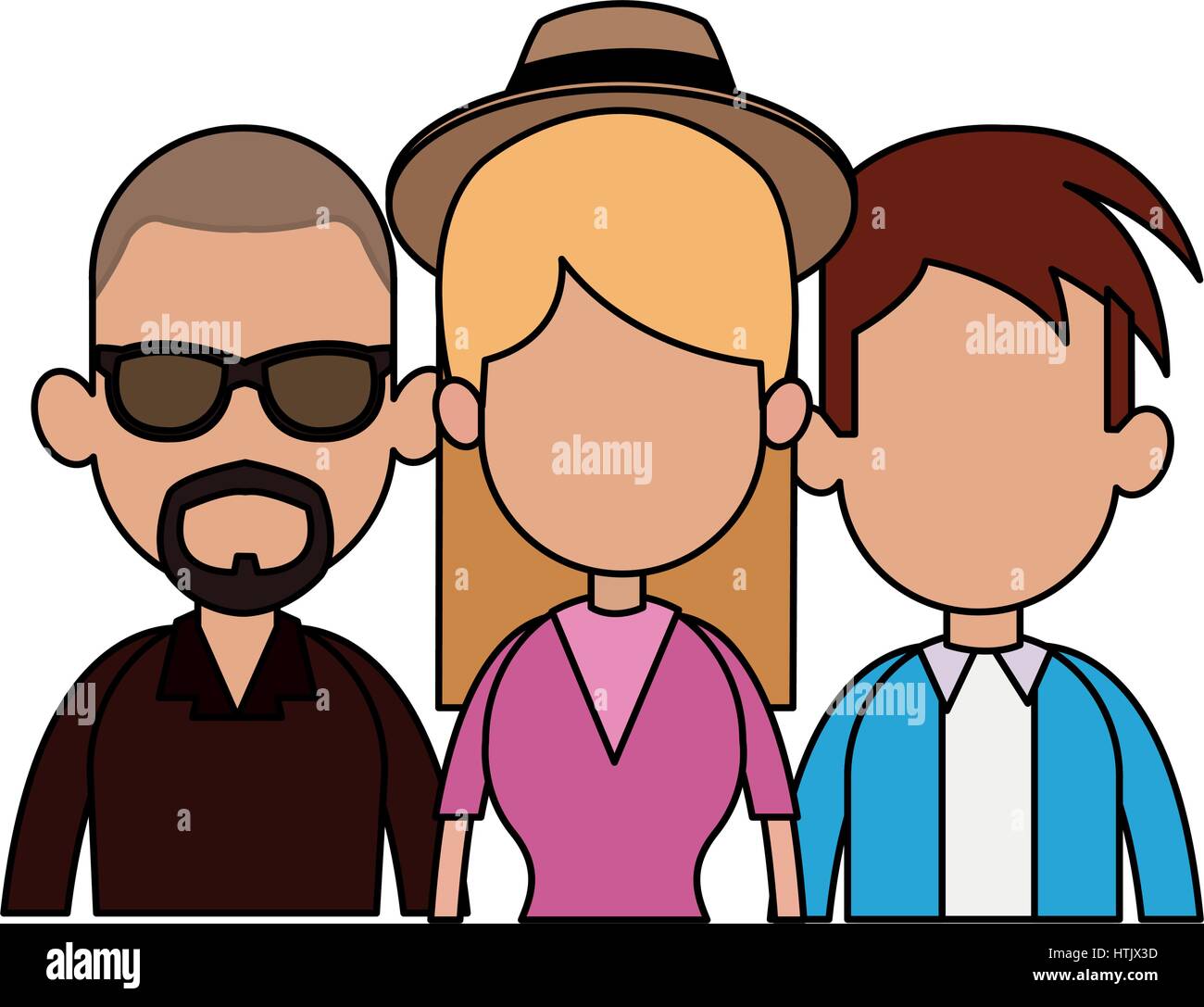 drei Personen cartoon Symbolbild Stock-Vektorgrafik - Alamy