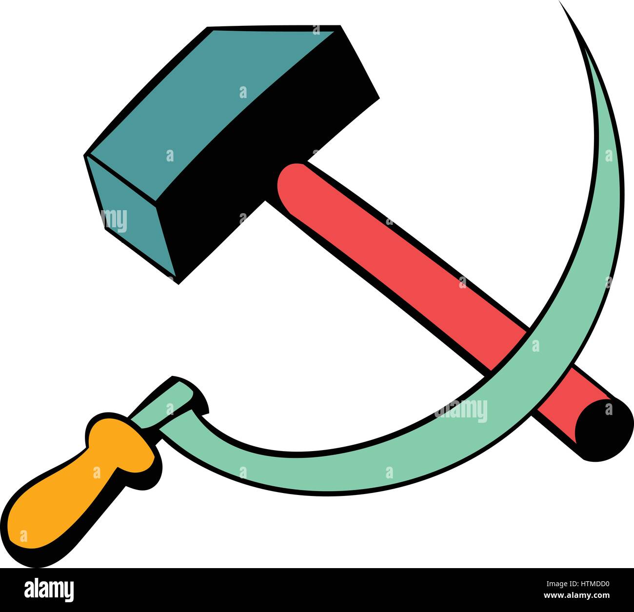 Sichel und Hammer Symbol cartoon Stock-Vektorgrafik - Alamy