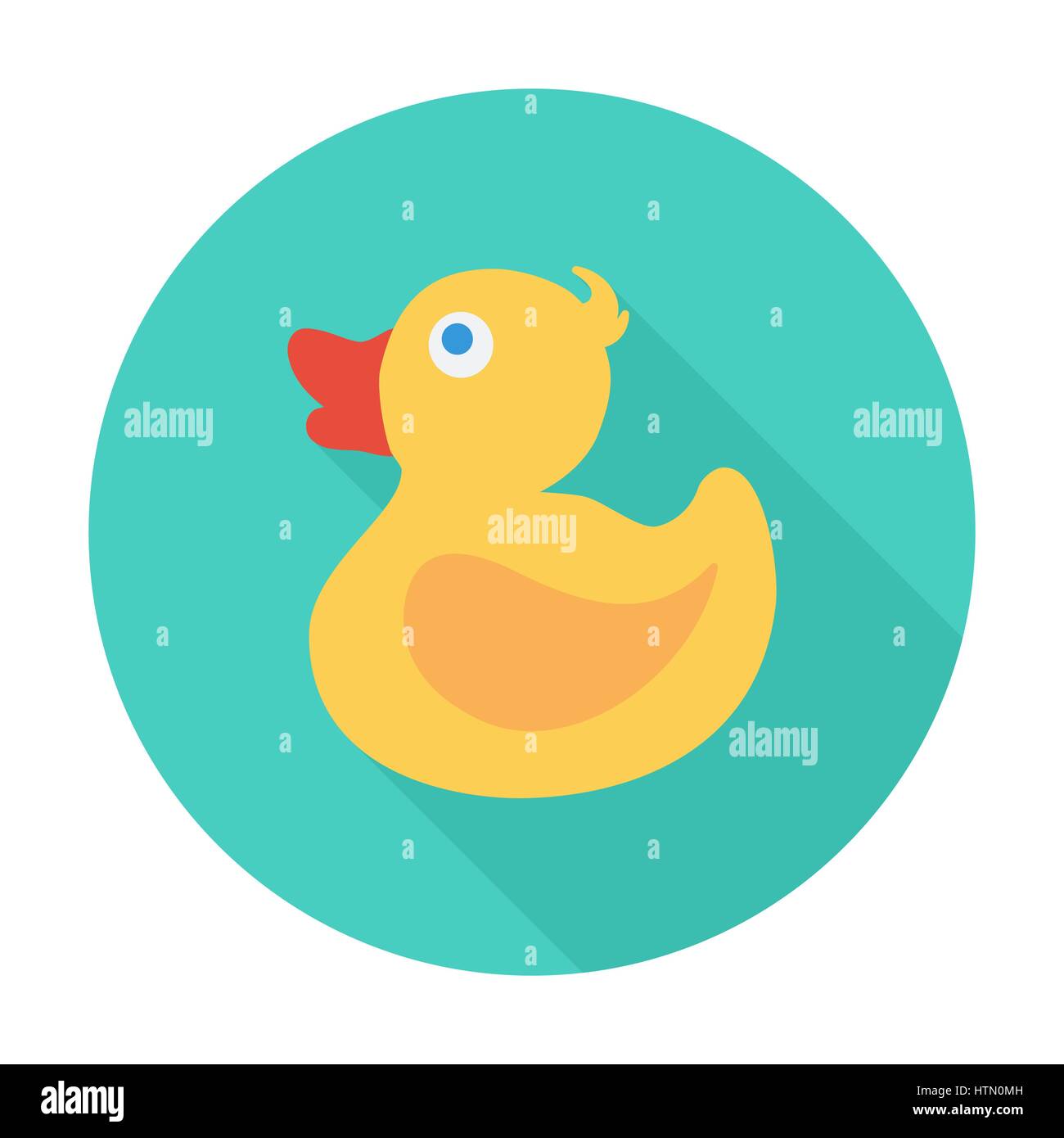 Ente-Symbol. Flache Vektor zugehörige Symbol mit langen Schatten für ...