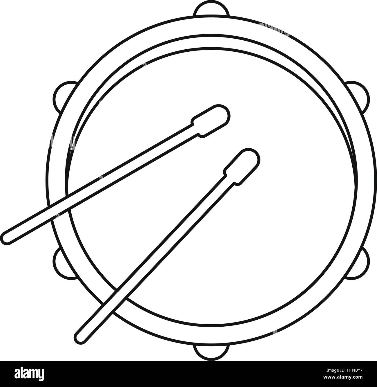 Trommel-Symbol. Umriss-Illustration der Trommel Vektor Icon für web ...