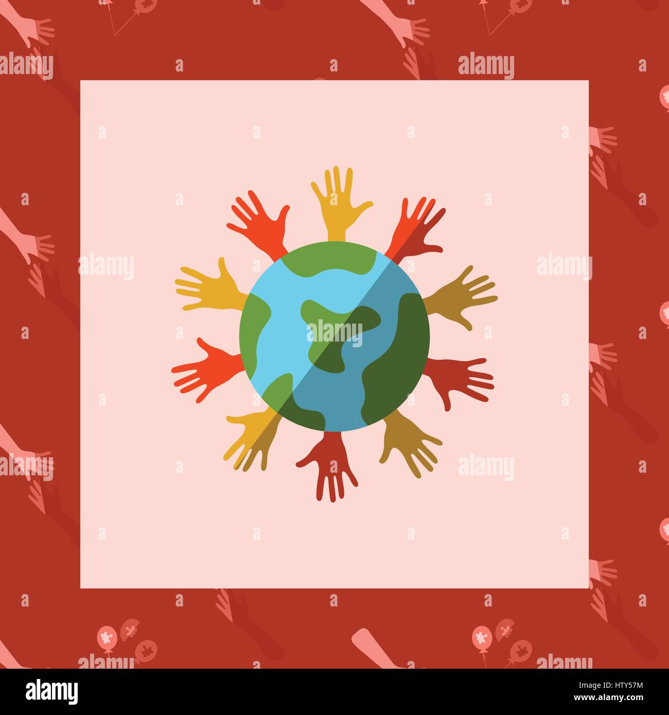 Vektor der Grußkarte mit der Einheit in Vielfalt-symbol Stock ...