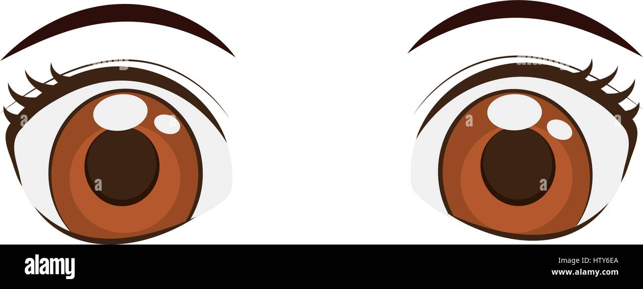 Anime Augen Stil comic Stock-Vektorgrafik - Alamy
