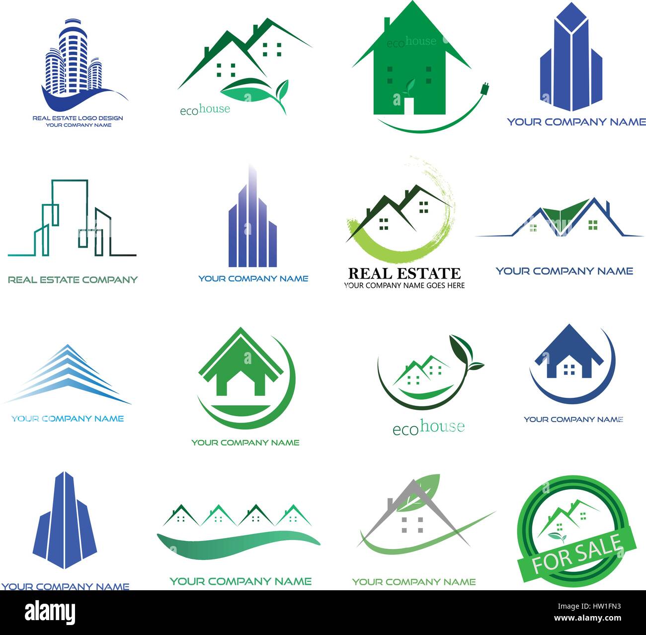 Sammlung von Icons Immobilien / Haus Logo Set Stock-Vektorgrafik - Alamy