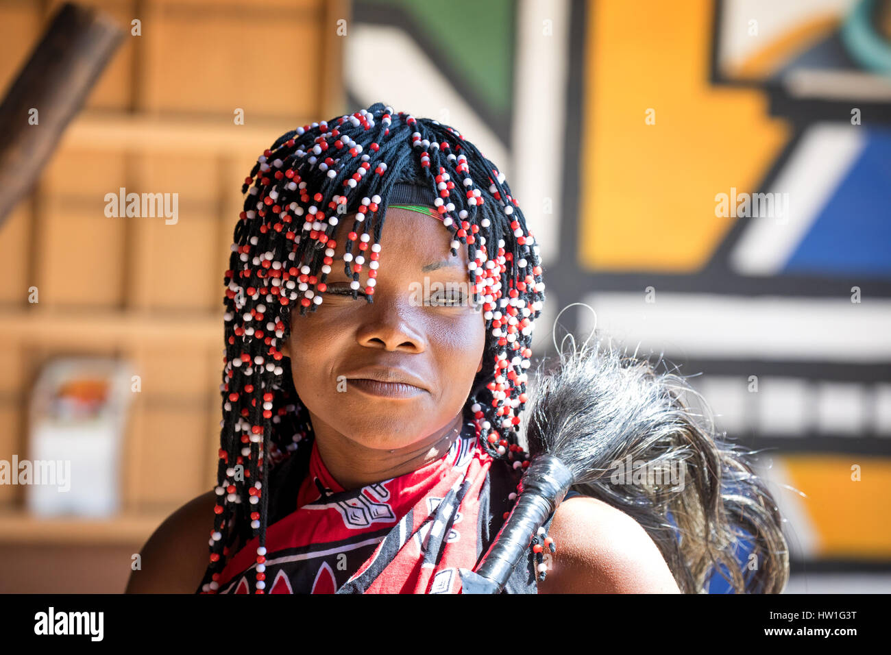 Native Zulu Girl In Traditional Stockfotos & Native Zulu Girl In ...