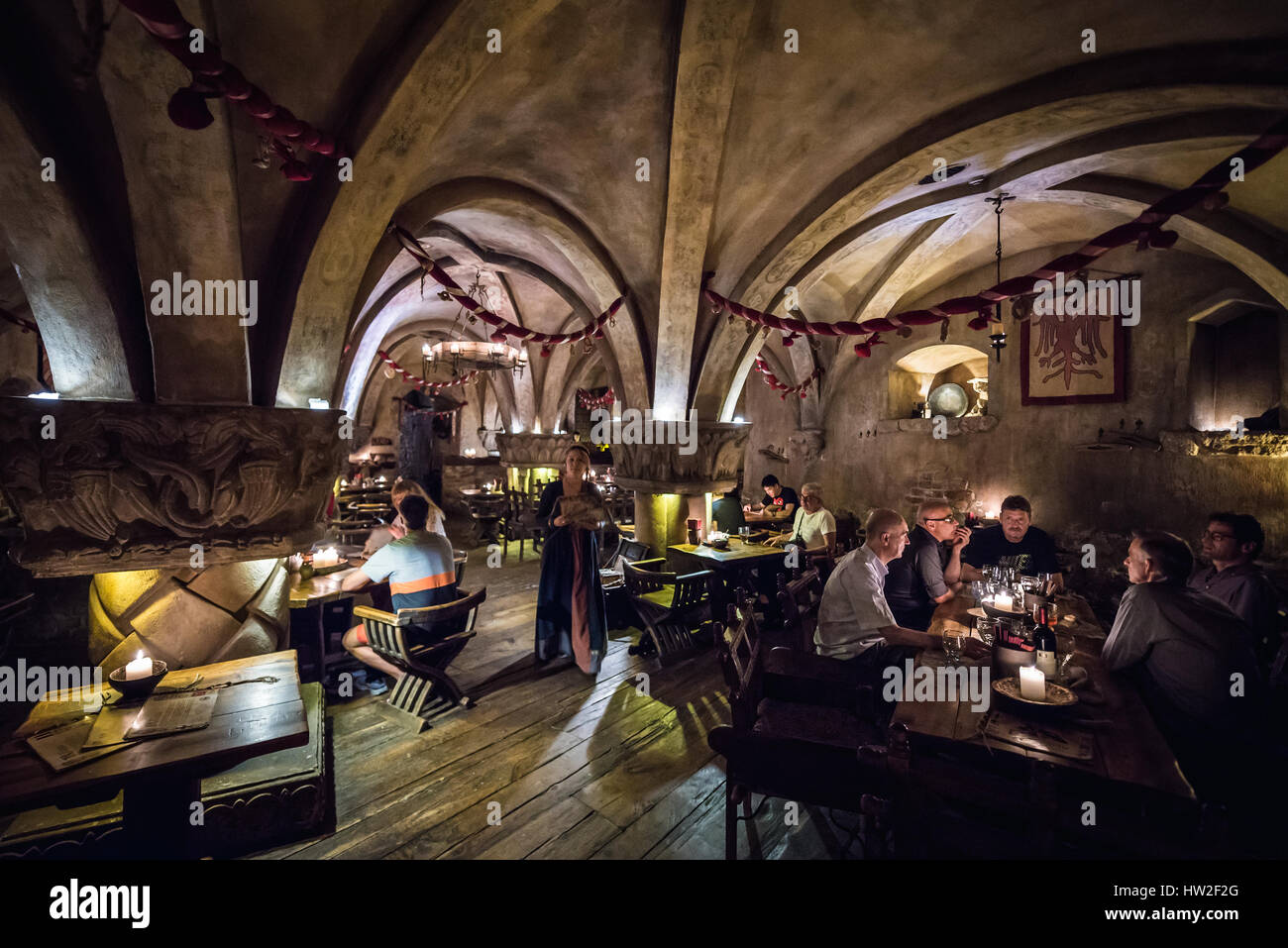 Mittelalterliche Interieur des berühmten Rozengrals Restaurant in der ...