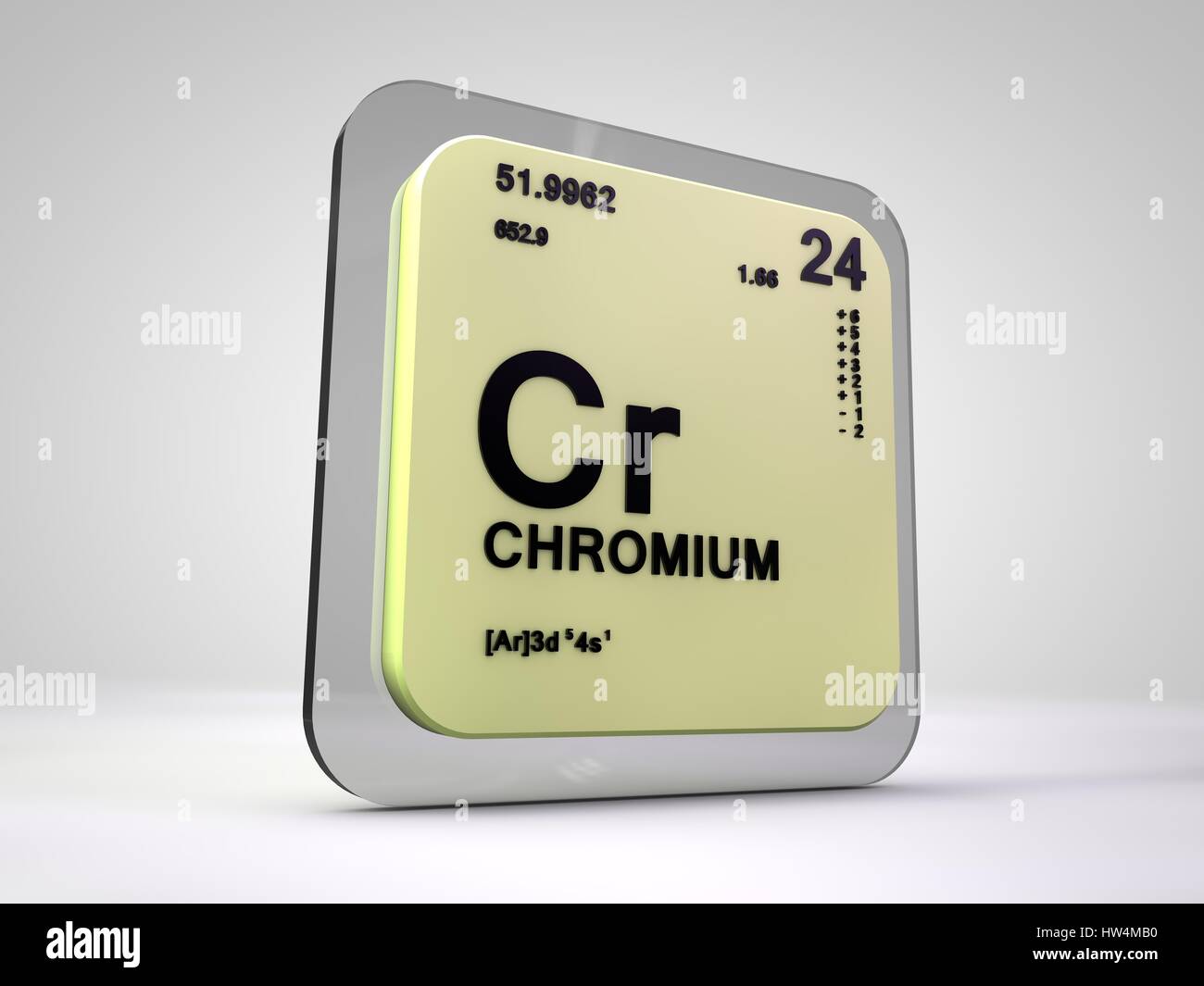 Chrom - Cr - Chemisches Element Periodensystem 3d render ...