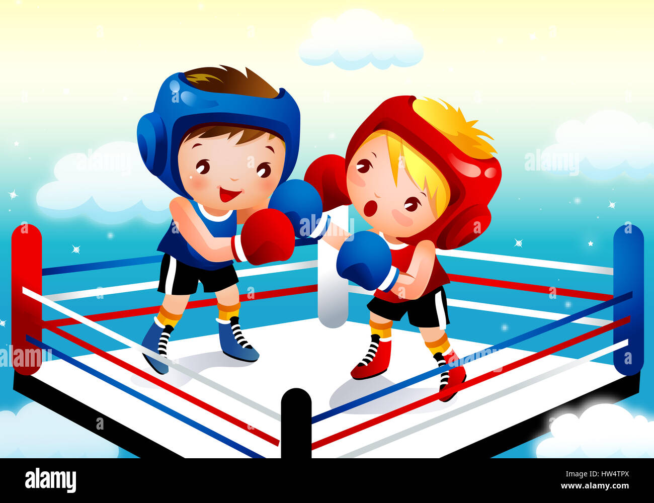 Aktion, Boxhandschuh, Boxring, Boxen, Amtsleitungen, Jungen, junge ...