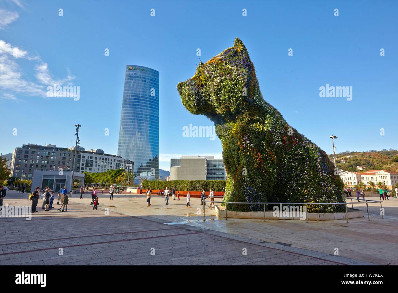 Spanien, Baskenland, Guggenheim Museum, Bilbao, Welpen "Statue von Jeff ...