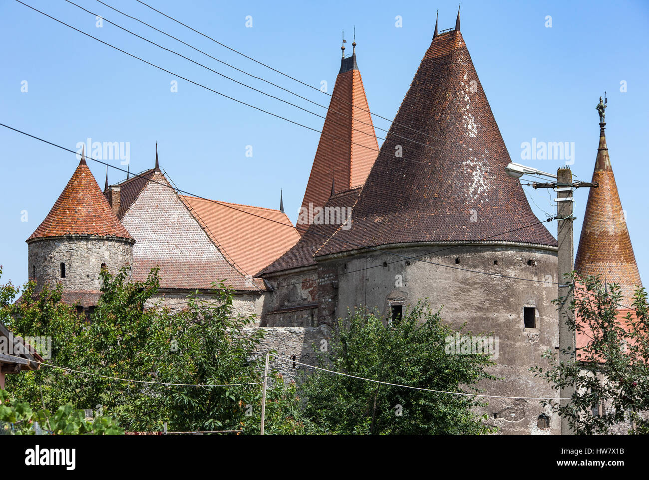 Rumänien. Corvin Burg, Hunyadi oder Burg Hunedoara, einer der größten mittelalterlichen Gotik ...