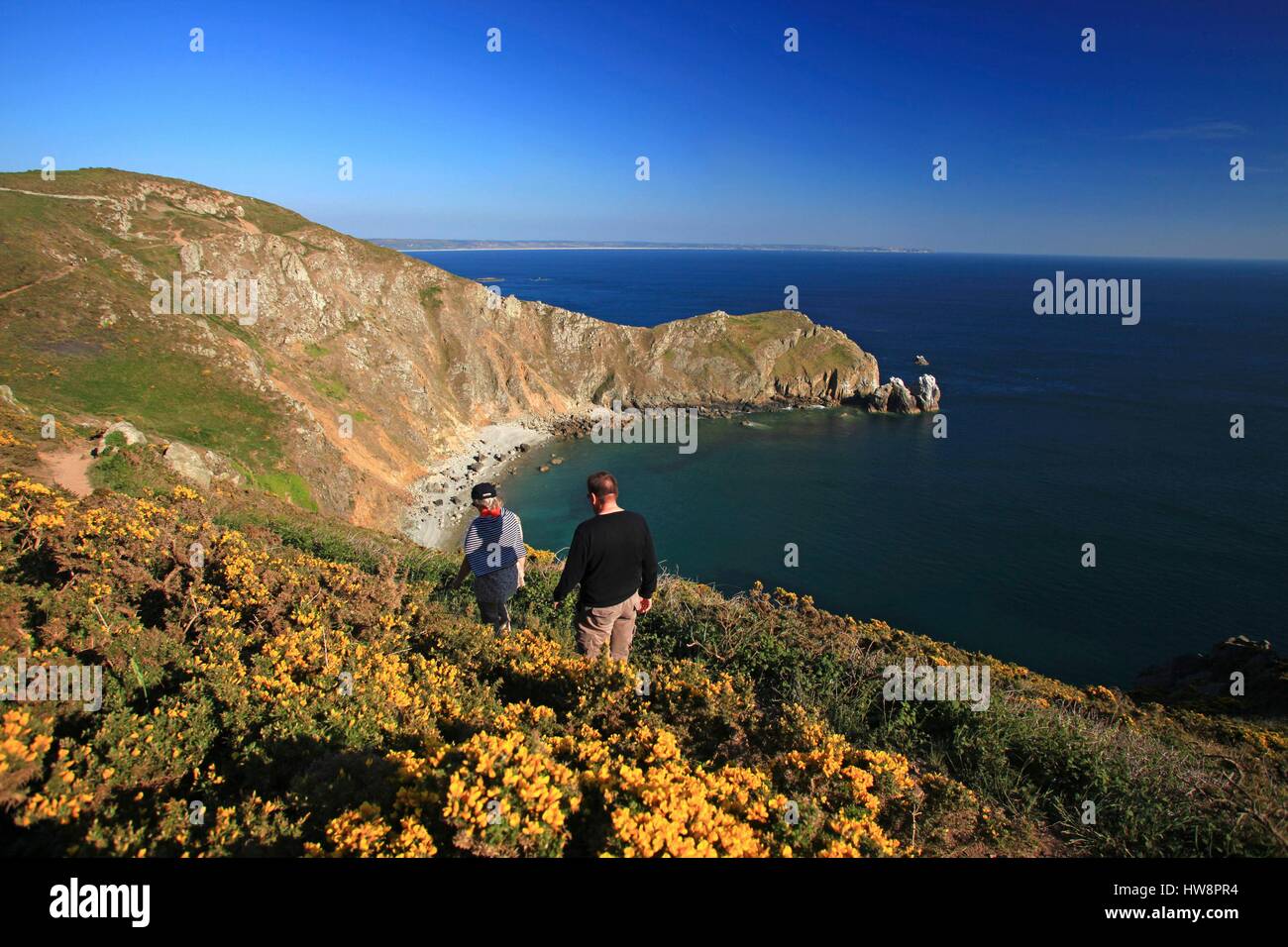 Frankreich, Manche, Jobourg, die Klippen von der Nase des Jobourg ist ...