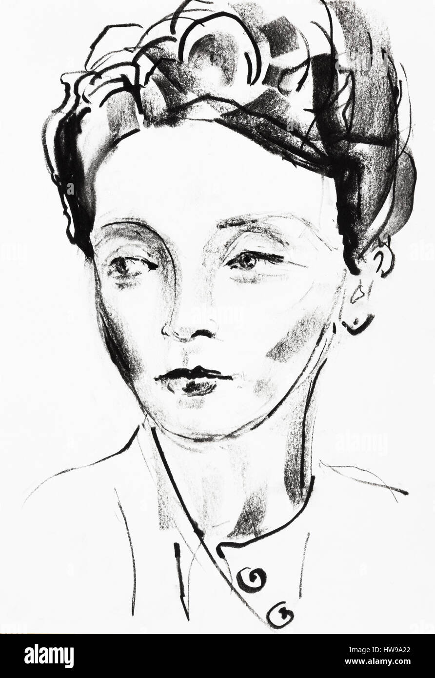 Portrait de Marguerite Duras (1914 – 1996), Dramaturg, Femme de Lettres ...